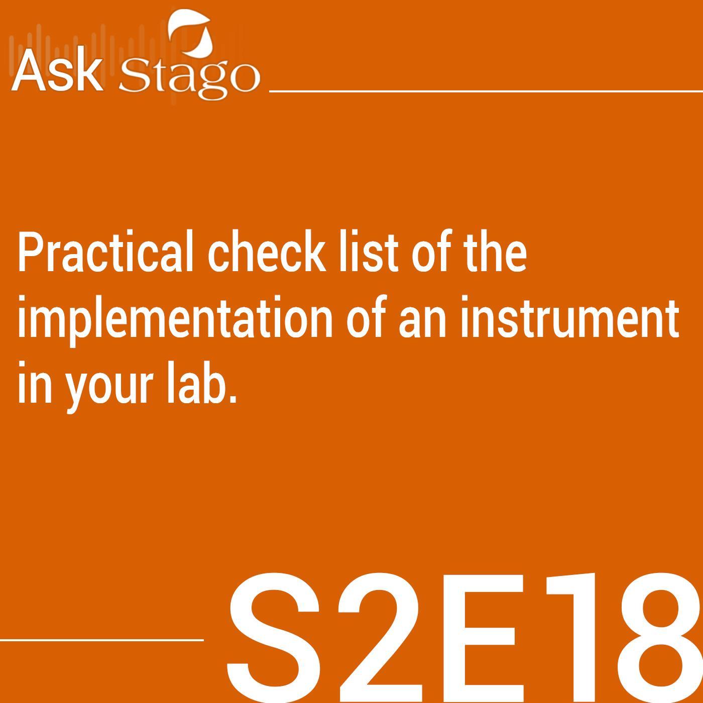 S2E18 Practical Check List Of The Implementation Of An Instrument In